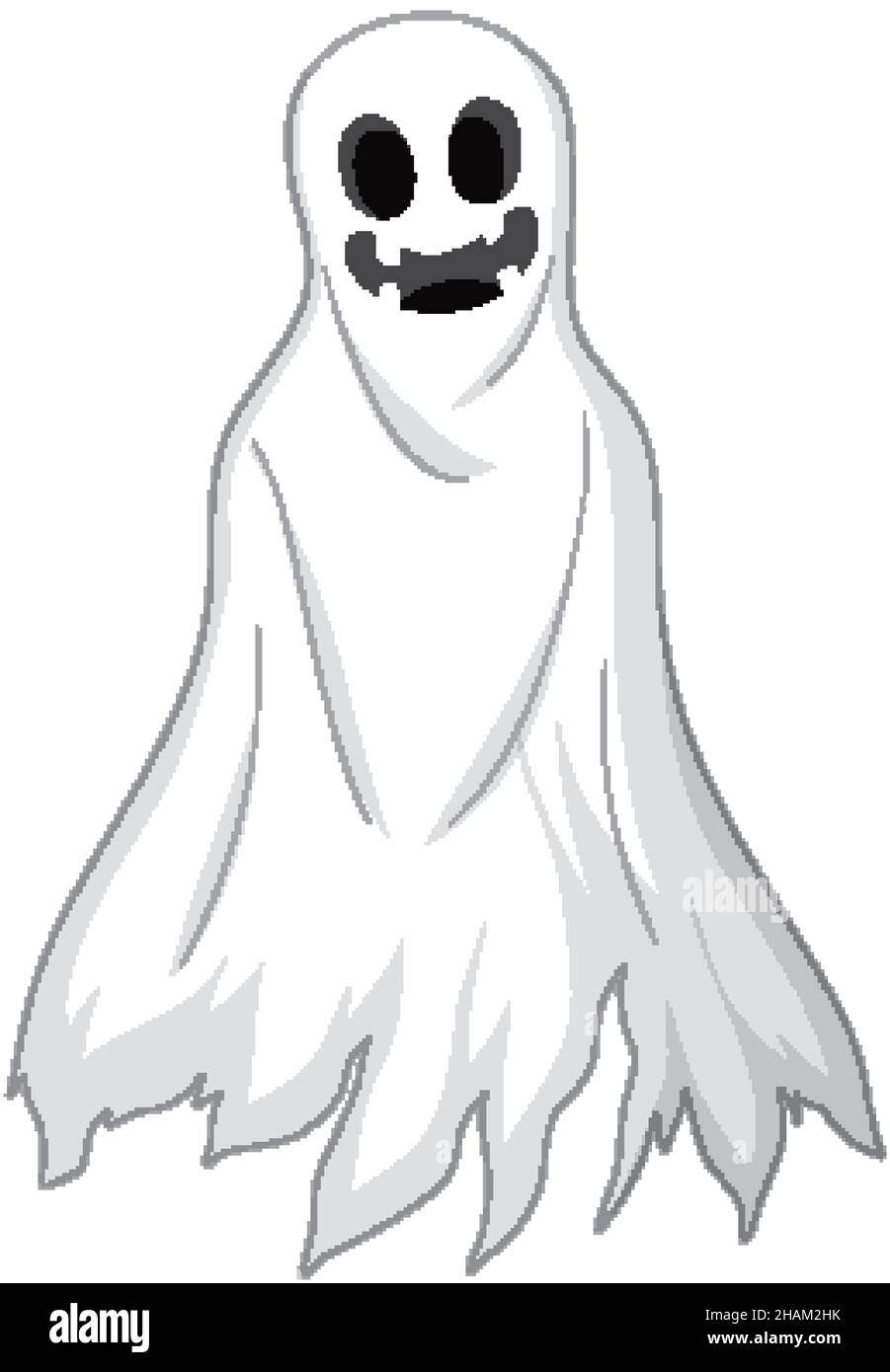 White scary ghost isolated illustration Stock Vector Image & Art - Alamy