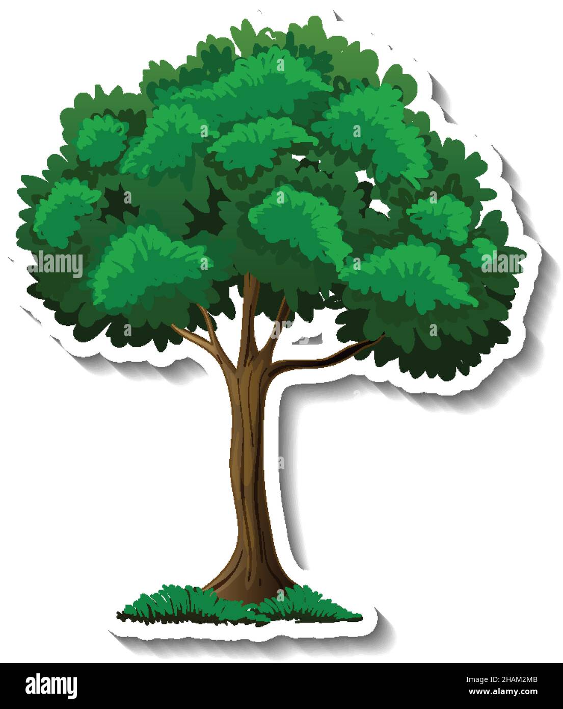 Tree sticker on white background illustration Stock Vector Image & Art ...