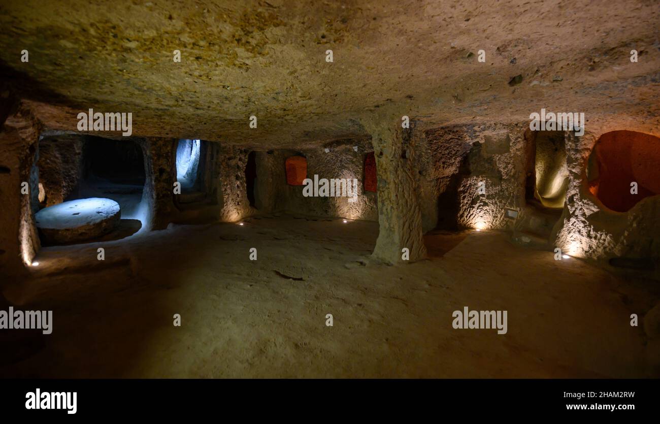 Kaymakli, Turkey. Aancient multi-level underground cave city in ...