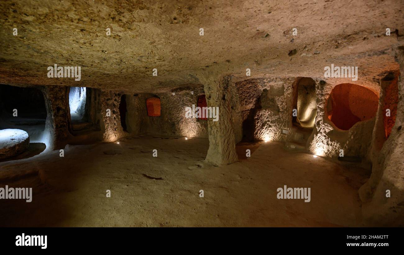 Kaymakli, Turkey. Aancient multi-level underground cave city in ...