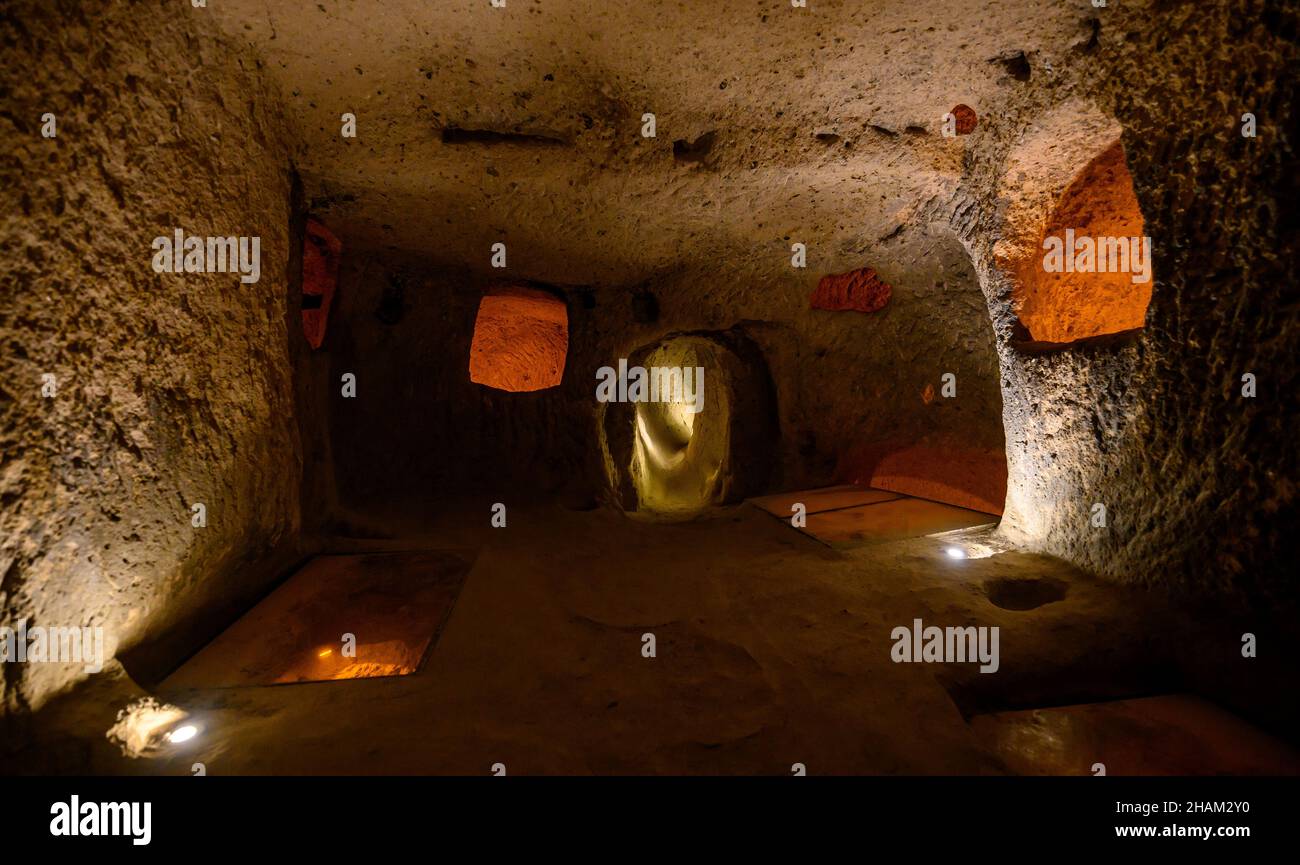 Kaymakli, Turkey. Aancient multi-level underground cave city in ...