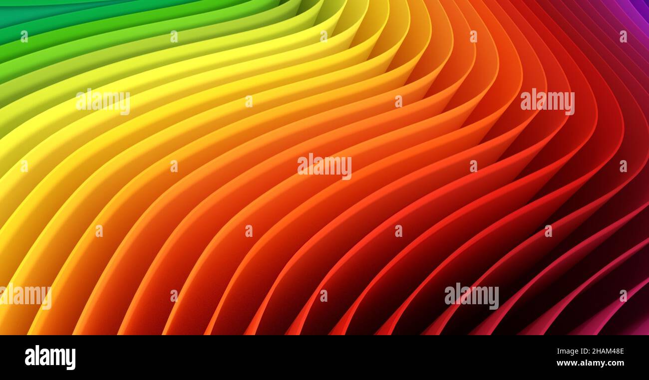 Colored plastic sheets of different colors, rainbow paper pattern 3D ...