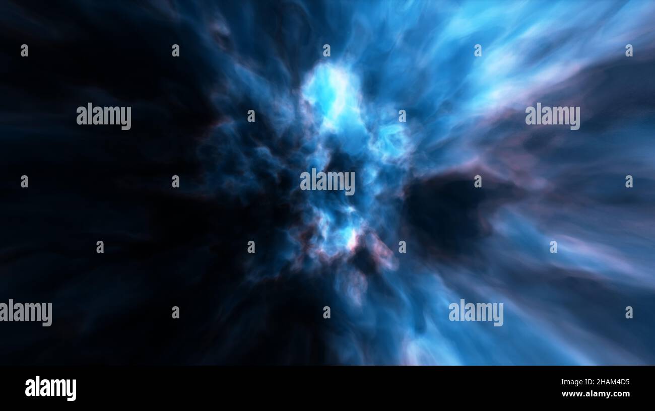 Planetary nebula in space. Cloud of ionized gas, collapse of star ...