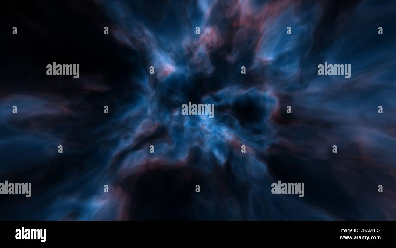 Planetary nebula in space. Cloud of ionized gas, collapse of star ...