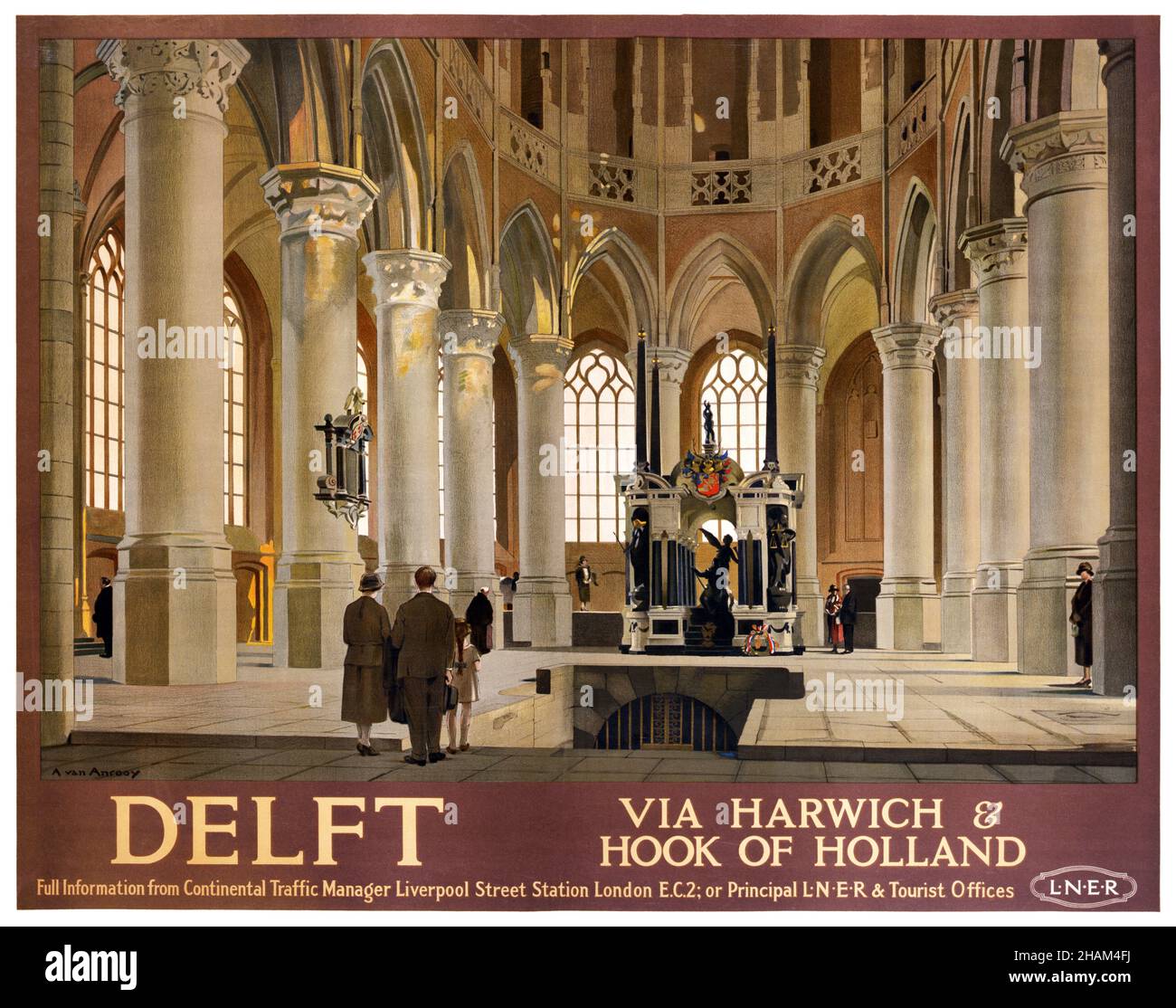 Delft by Anton van Anrooy (1870-1949). Poster published in the 1930s in ...