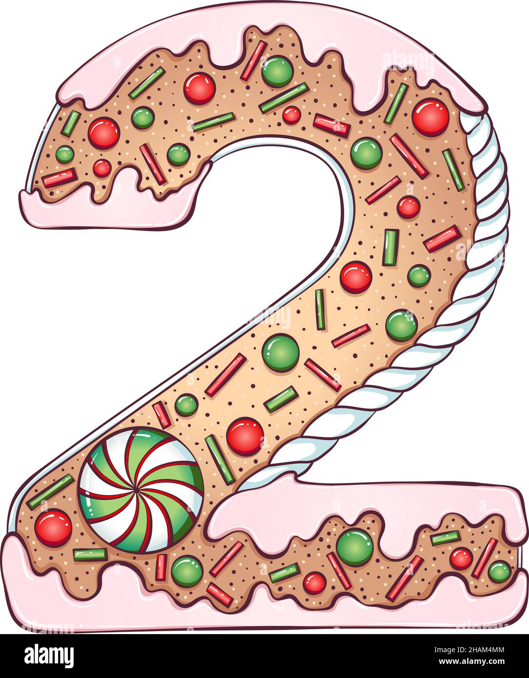 Alphabet gingerbread color serial number 2 Stock Vector Image & Art - Alamy
