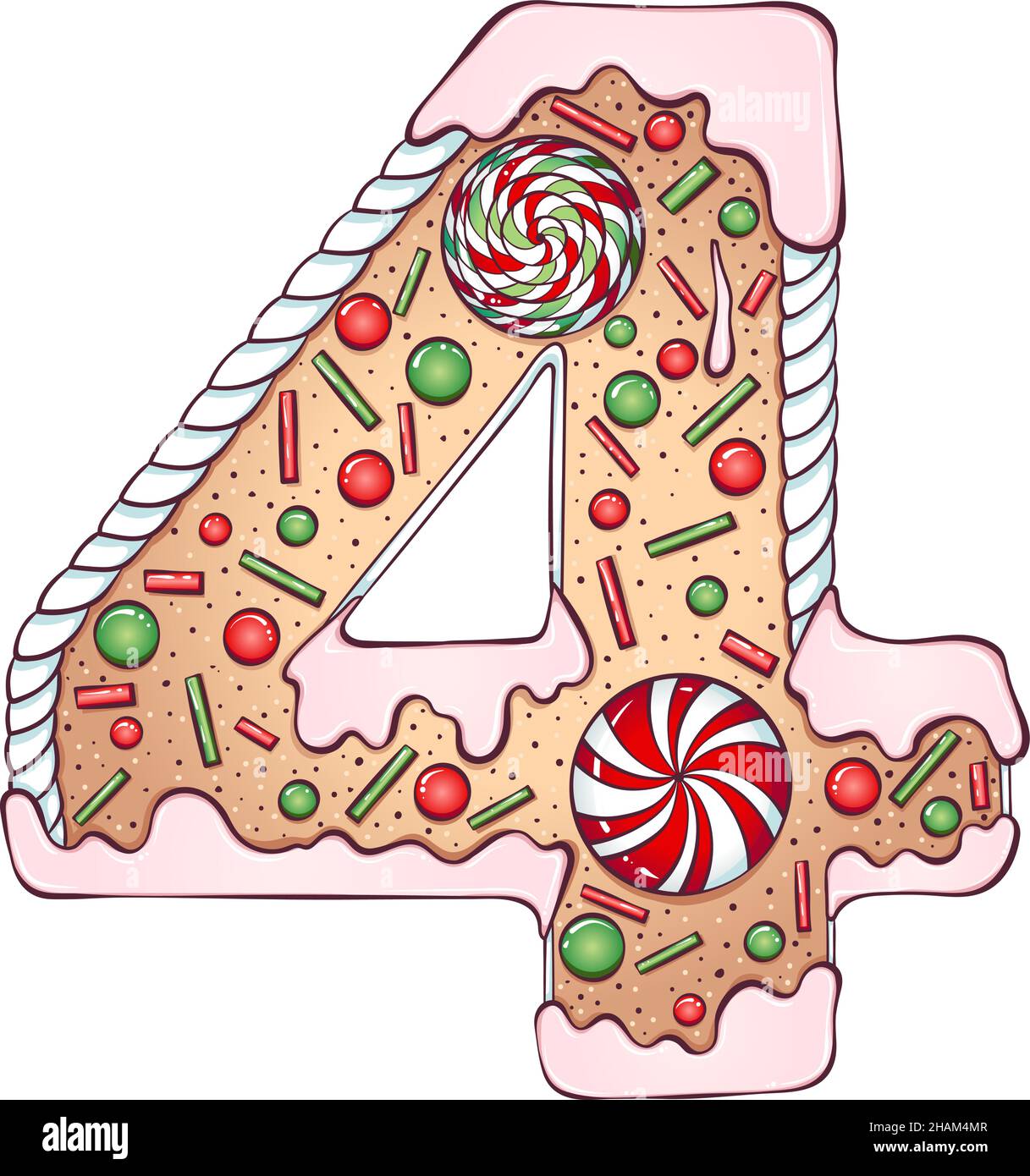 Alphabet gingerbread color serial number 4 Stock Vector Image & Art - Alamy