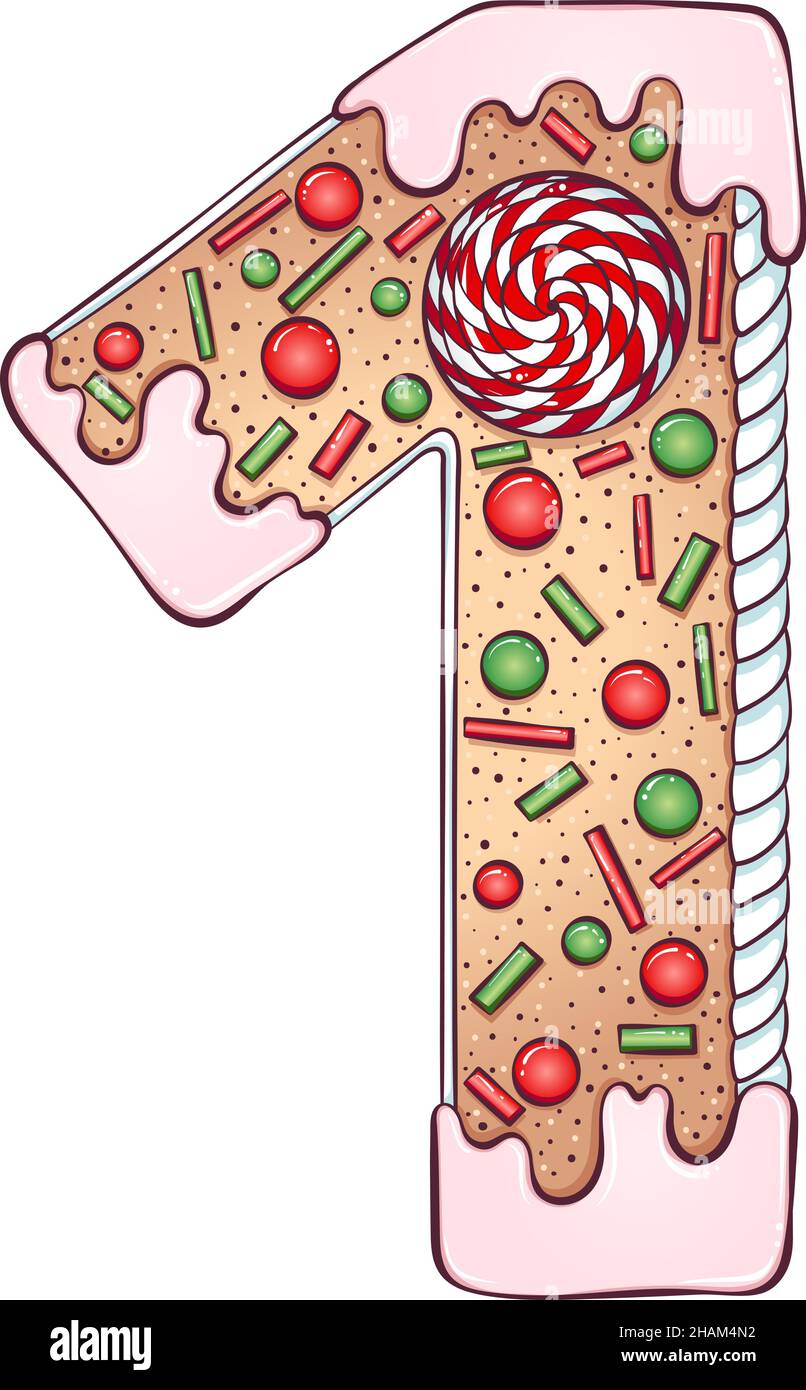 Alphabet gingerbread color serial number 1 Stock Vector Image & Art - Alamy