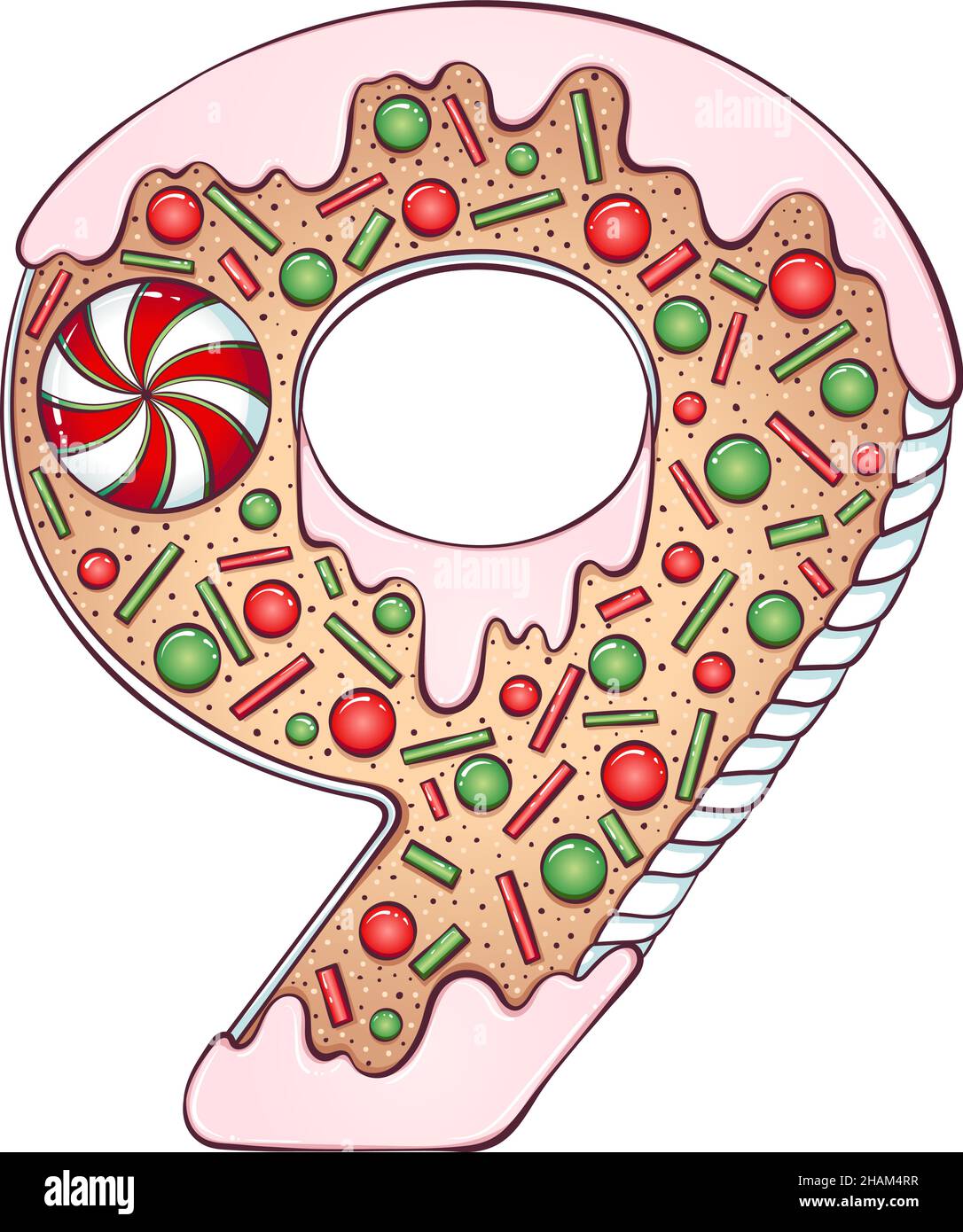 Alphabet gingerbread color serial number 9 Stock Vector Image & Art - Alamy