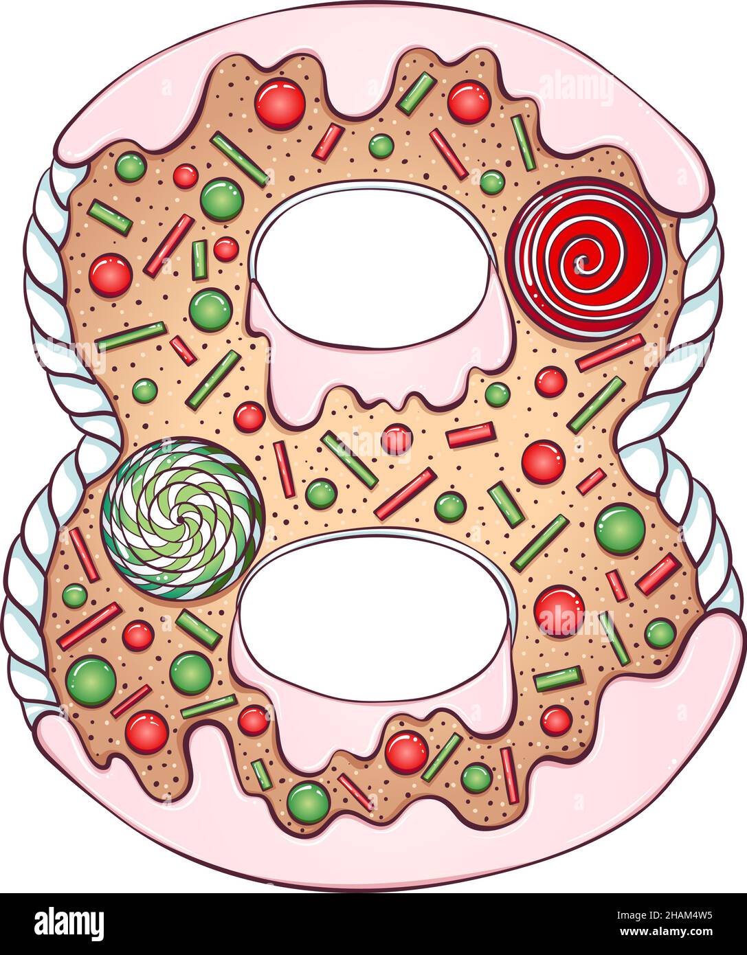 Alphabet gingerbread color serial number 8 Stock Vector Image & Art - Alamy