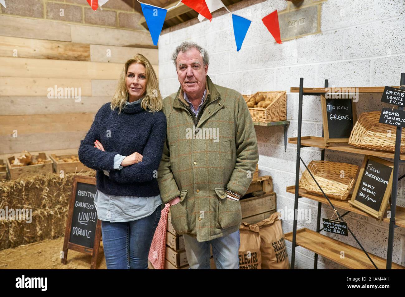 Jeremy Clarkson and his girlfriend Lisa Hogan. Clarkson's Farm Stock ... Jeremy Clarkson and his girlfriend Lisa Hogan. Clarkson's Farm Stock ...