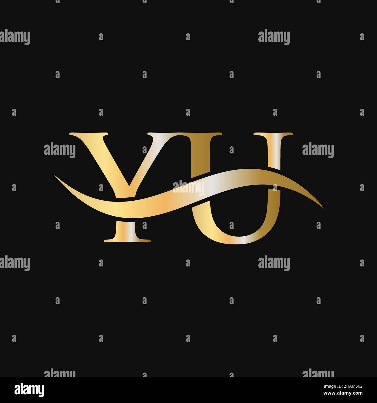 Letter YU Logo Design Template. YU, Y U Letter Logo Modern, Flat ...