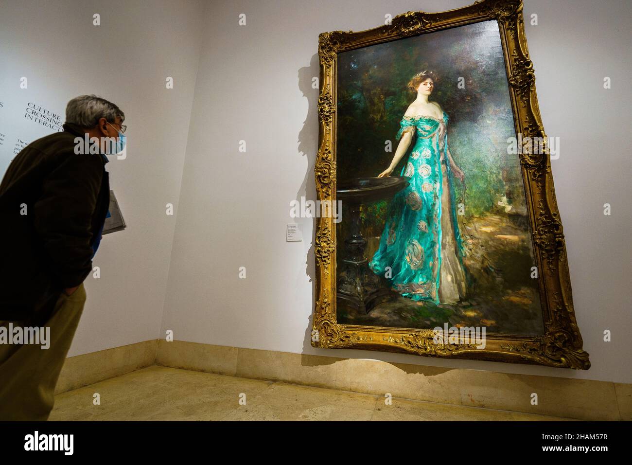 A visitor observes the artwork of the artist John Singer during the ...