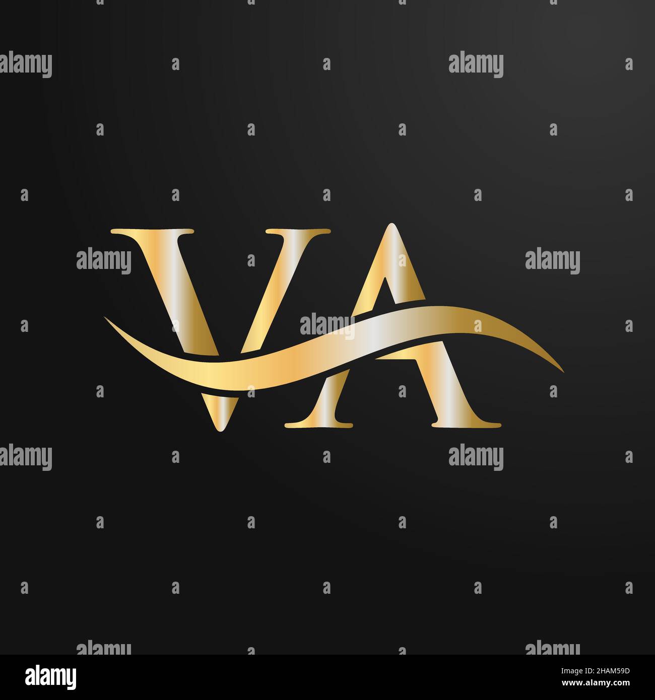 Letter VA Logo Design Template. VA, V A Letter Logo Modern, Flat ...