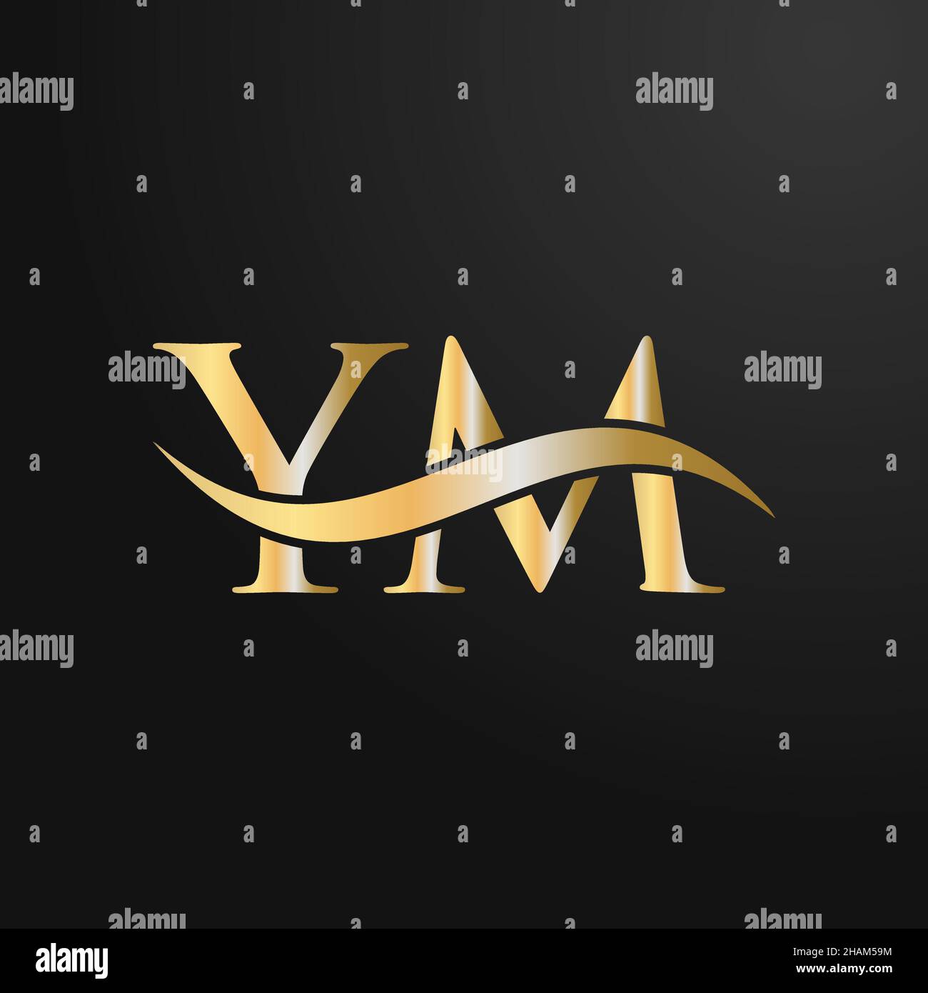 Letter VM Logo Design Template. VM, V M Letter Logo Modern, Flat ...
