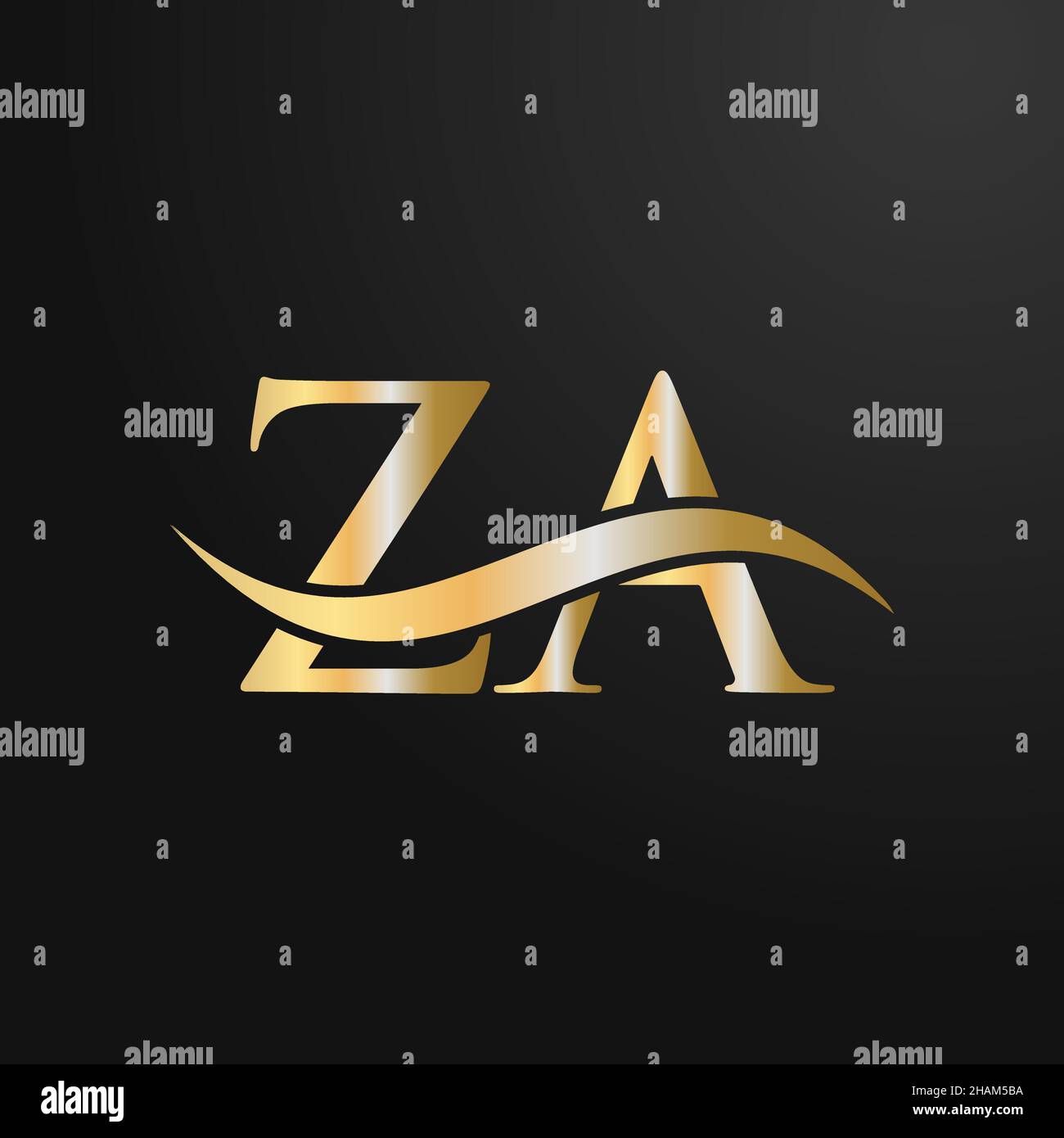 Letter ZA Logo Design Template. ZA, Z A Letter Logo Modern, Flat ...