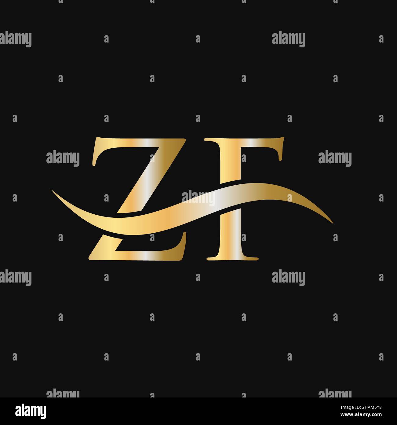 Letter ZF Logo Design Template. ZF, Z F Letter Logo Modern, Flat ...