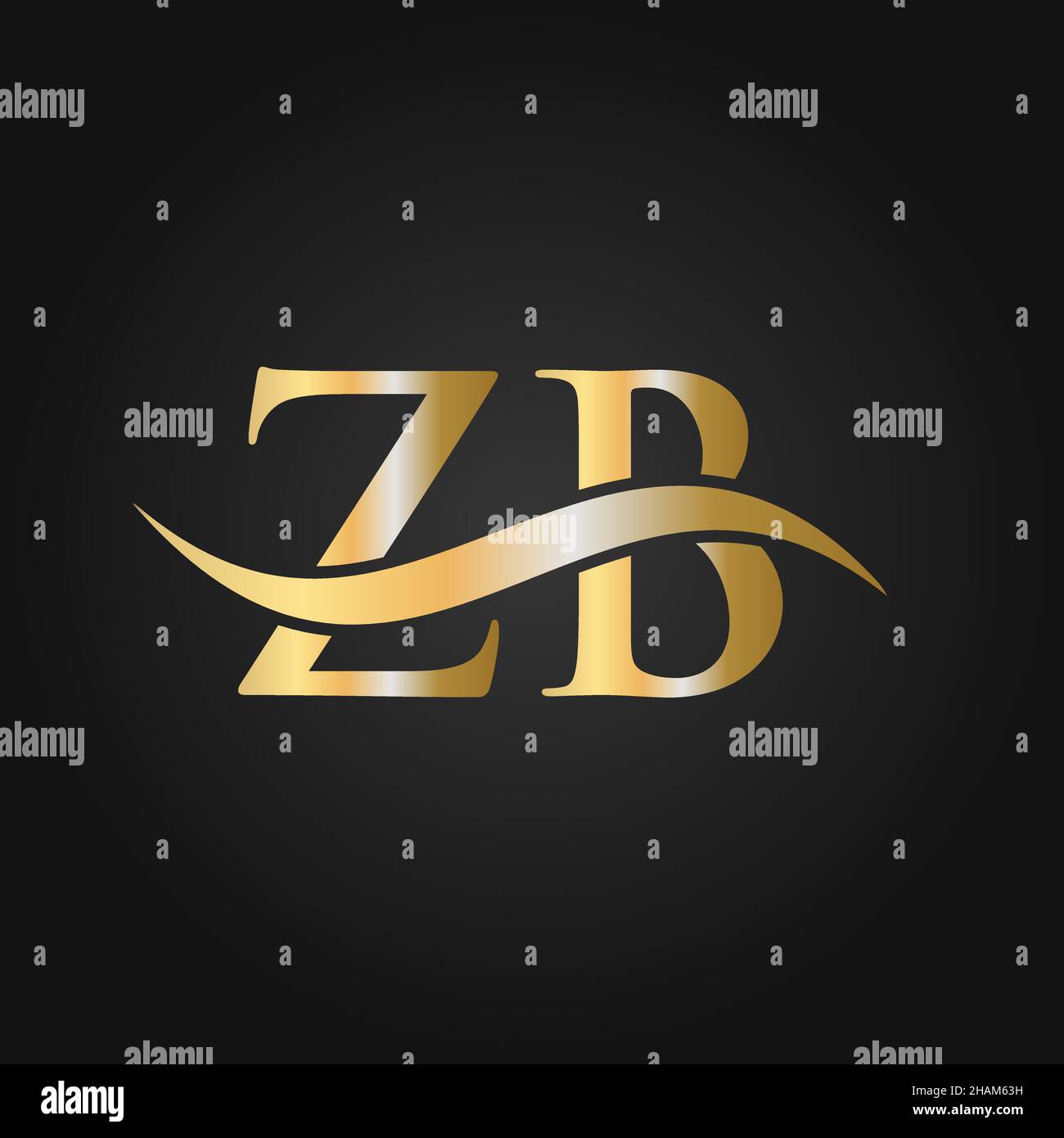 Letter ZB Logo Design Template. ZB, Z B Letter Logo Modern, Flat ...