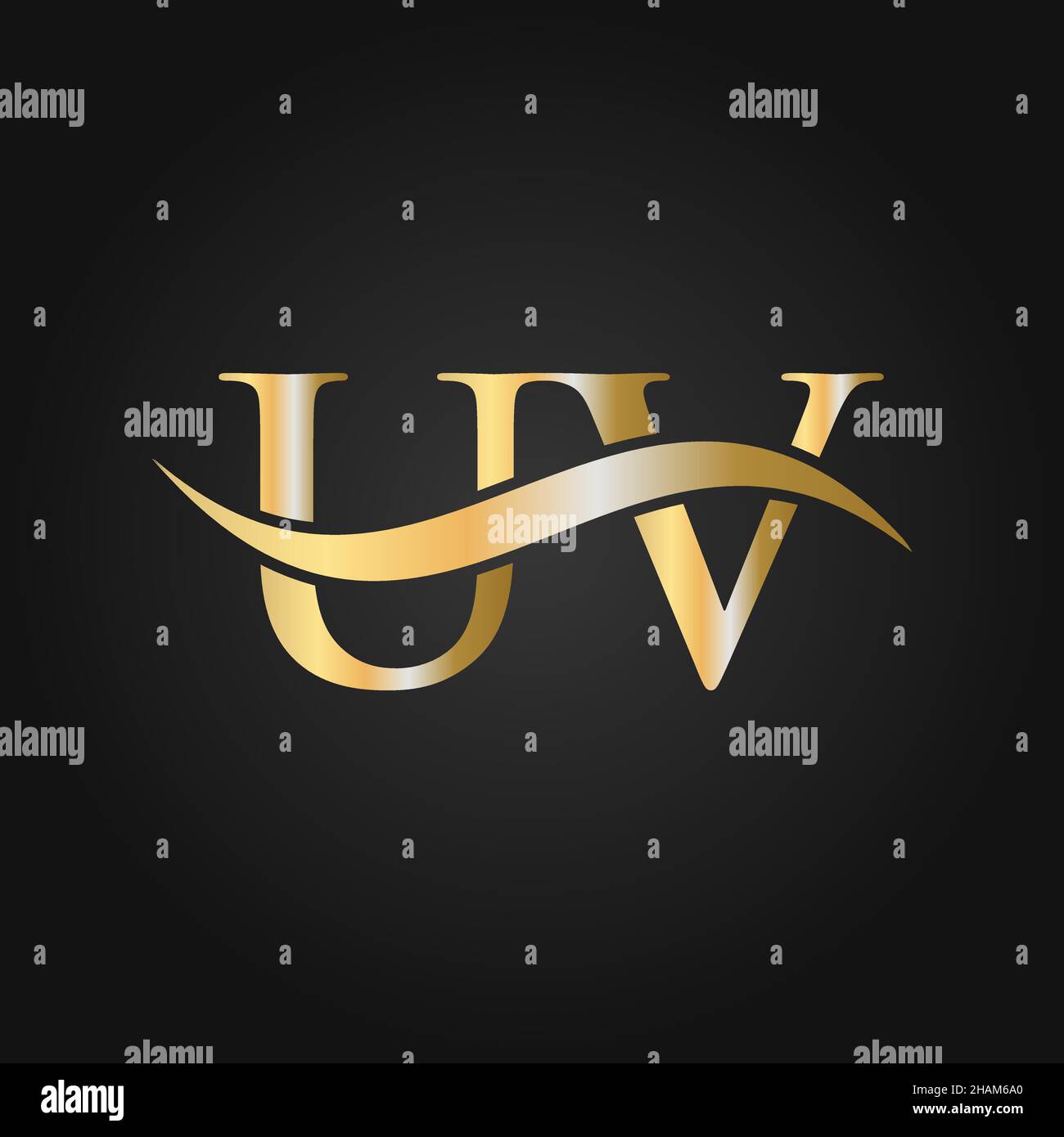 Letter UV Logo Design Template. UV, U V Letter Logo Modern, Flat ...