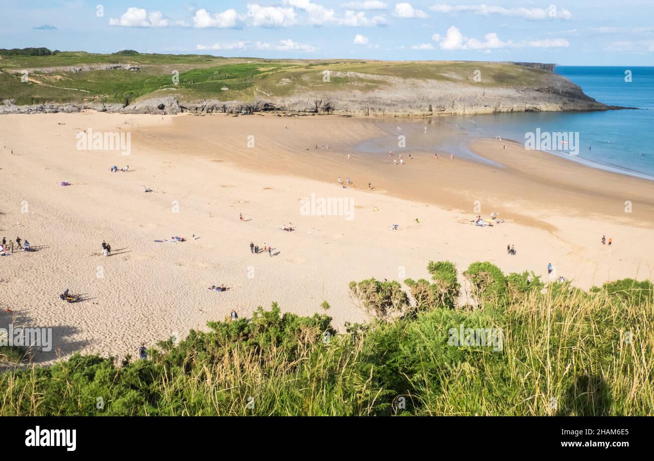 Barafundle Beach,Barafundle Bay,golden,gold,sands,sandy,on,a,hot,summer ...