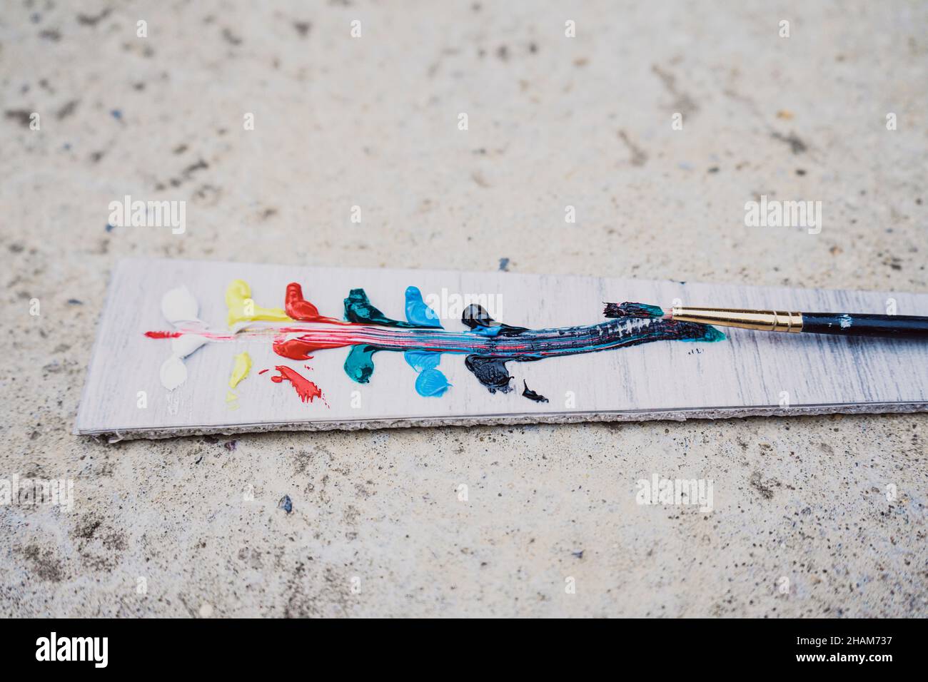 Minimal painting design with oil paint colors Stock Photo - Alamy