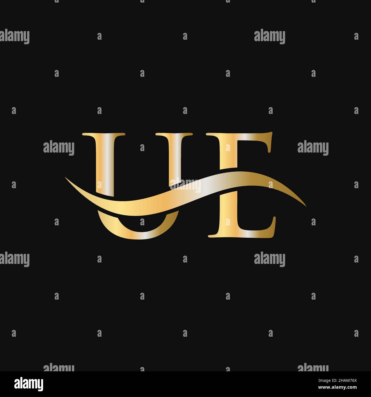 Letter UE Logo Design Template. UE, U E Letter Logo Modern, Flat ...