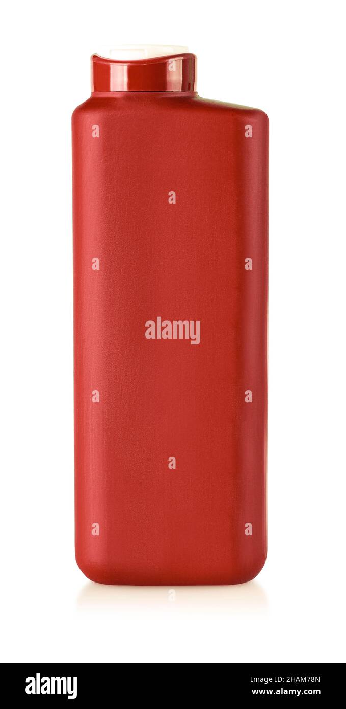 Red plastic shampoo bottle isolated on a white background Stock Photo ...