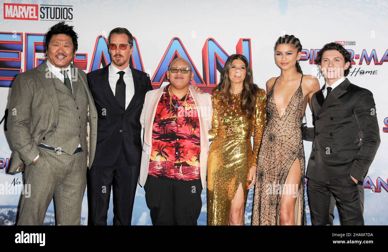Los Angeles, CA. 13th Dec, 2021. Zendaya, Tom Holland, Benedict ...