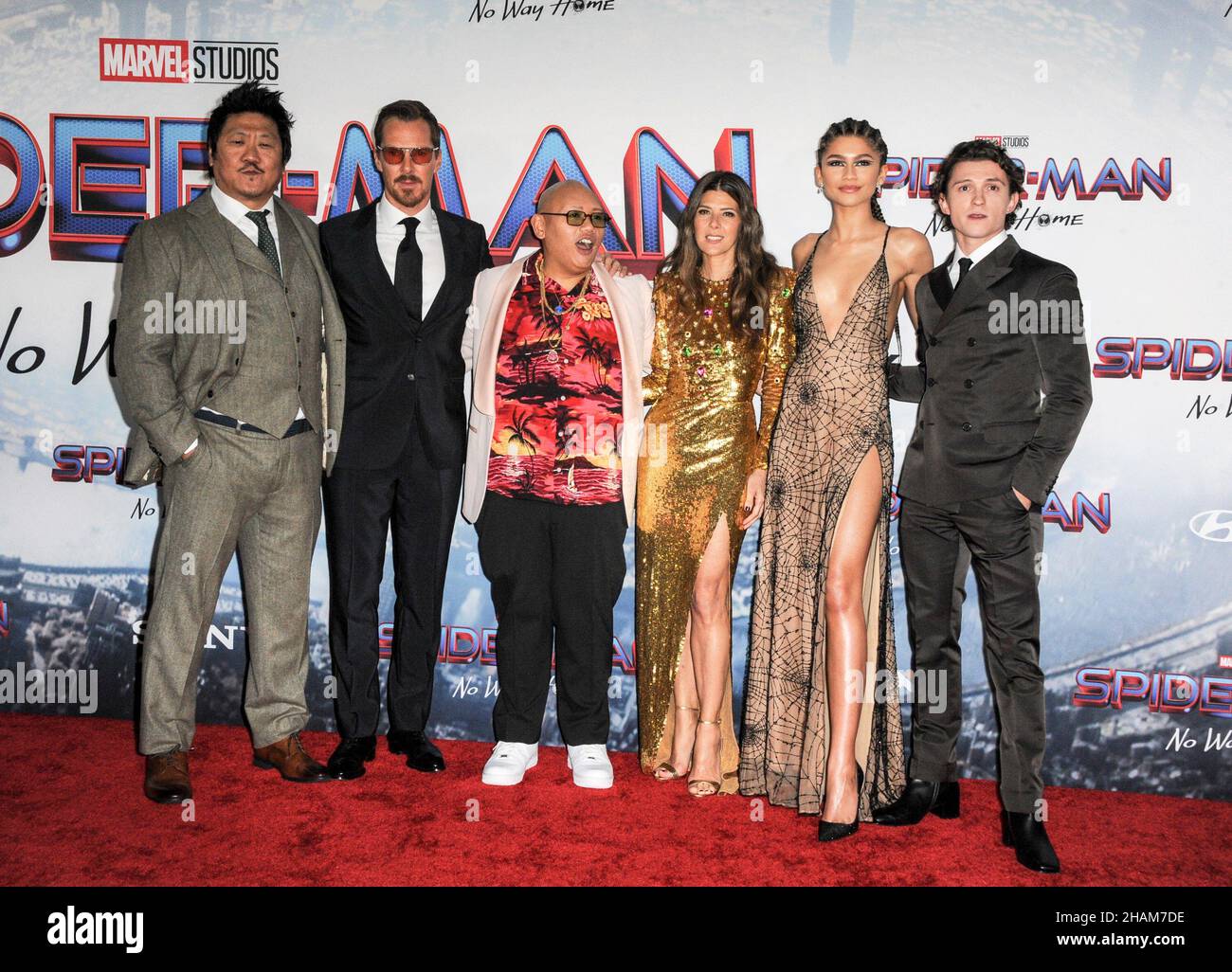 Los Angeles, CA. 13th Dec, 2021. Zendaya, Tom Holland, Benedict ...