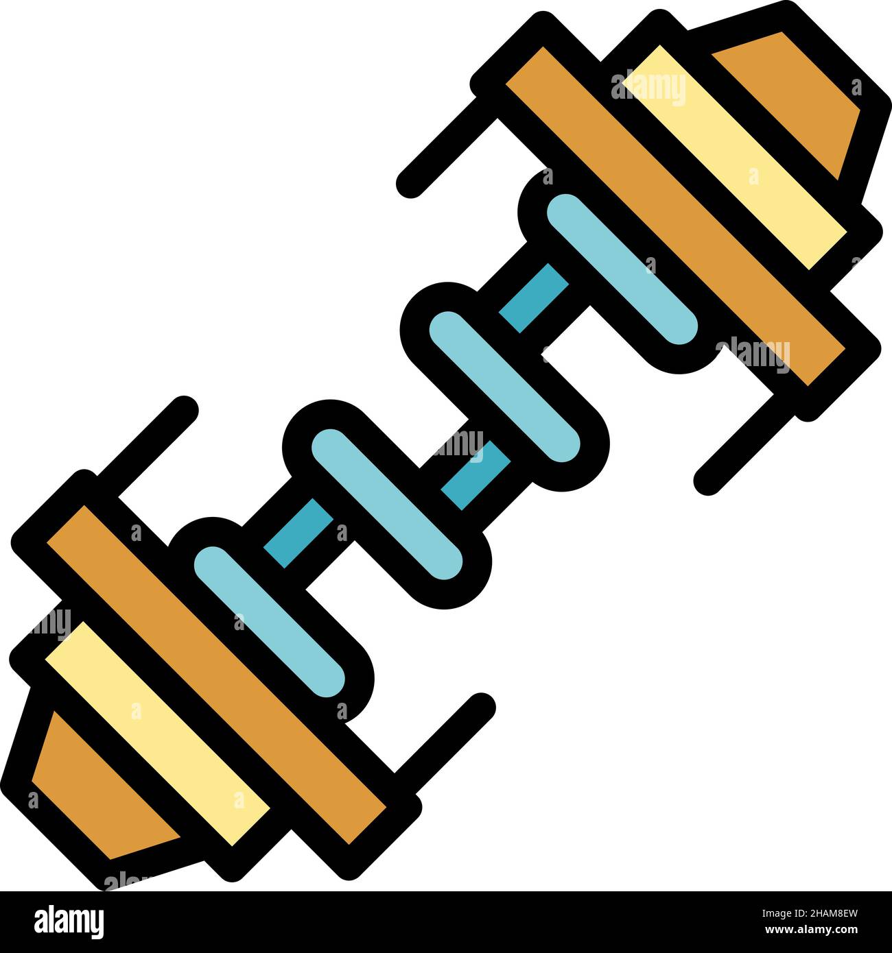 Crankshaft icon. Outline crankshaft vector icon color flat isolated ...