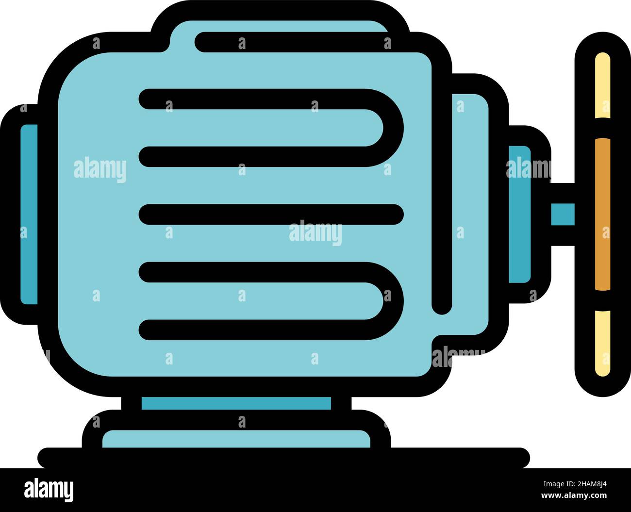 Car engine icon. Outline car engine vector icon color flat isolated ...
