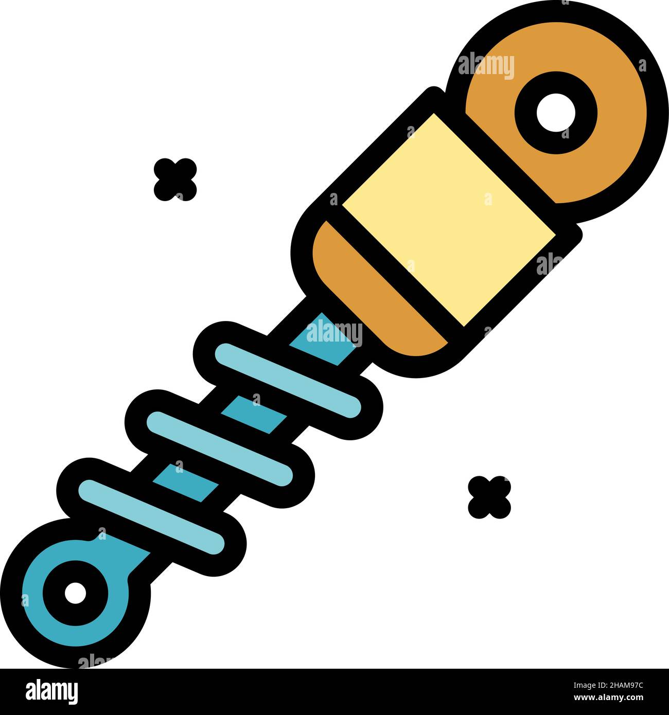 Shock absorber icon. Outline shock absorber vector icon color flat ...