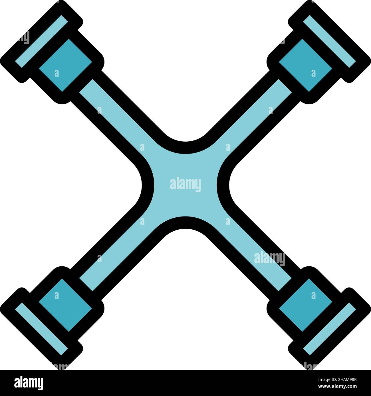 Wrench car icon. Outline wrench car vector icon color flat isolated ...