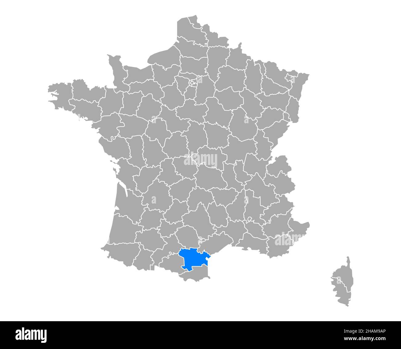 Map of Aude in France Stock Photo - Alamy