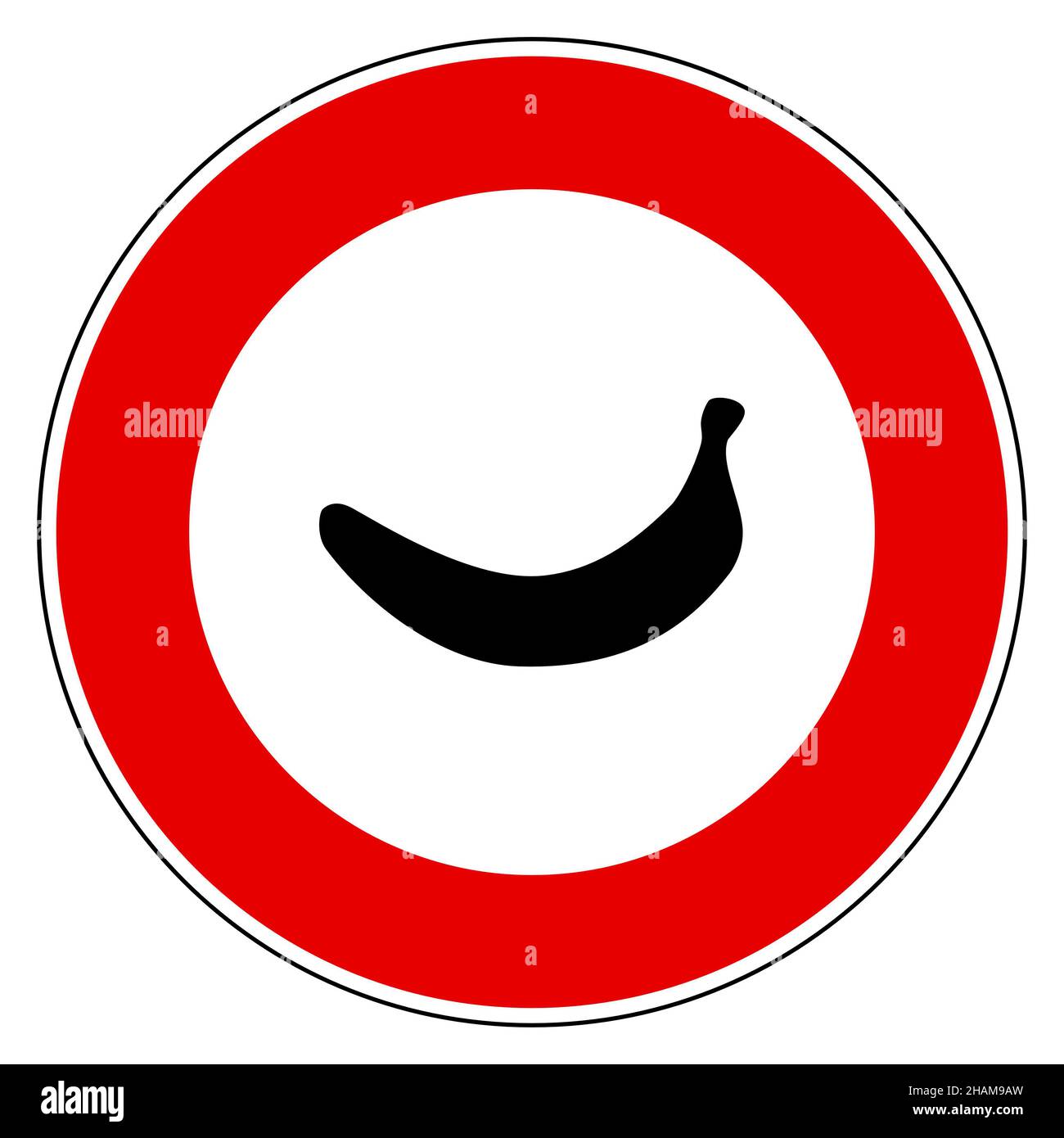 Banana and prohibition sign Stock Photo - Alamy