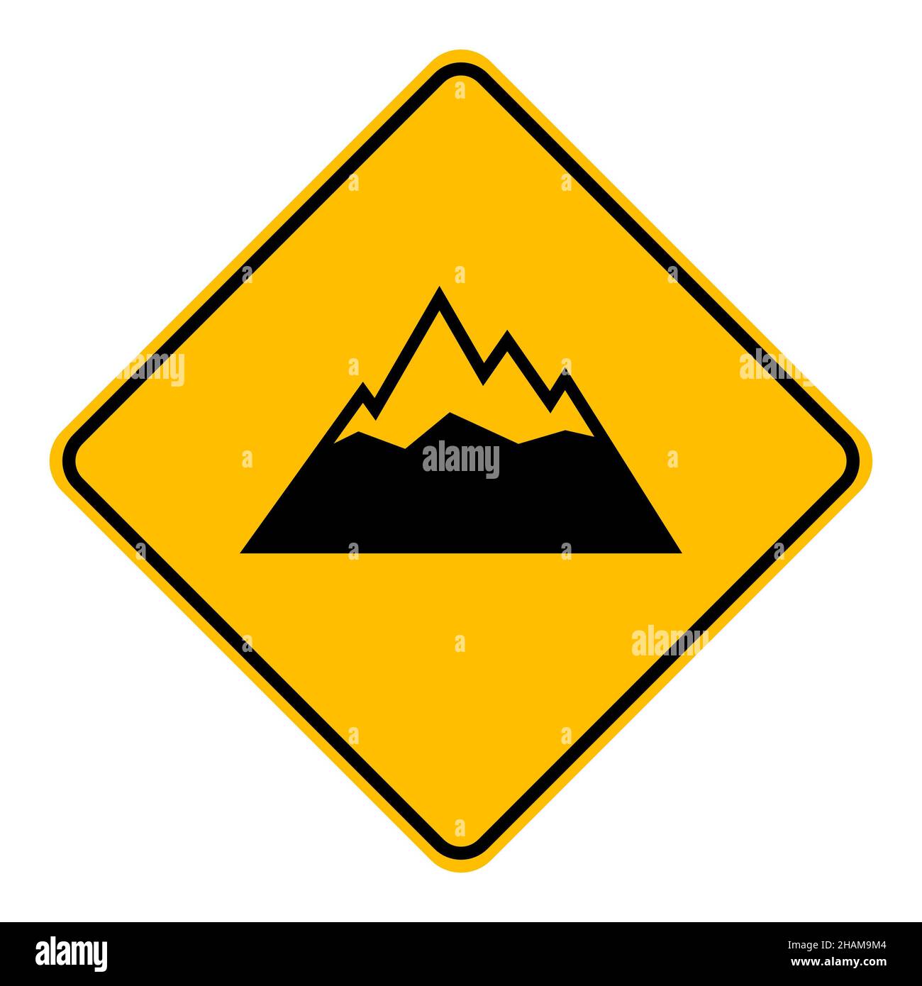 Mountains and road sign Stock Photo - Alamy