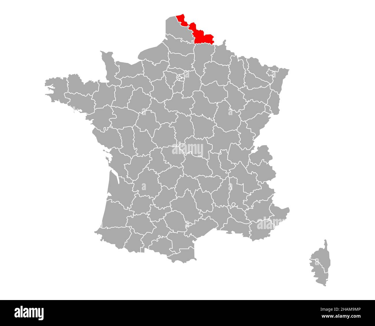 Map of Nord in France Stock Photo - Alamy