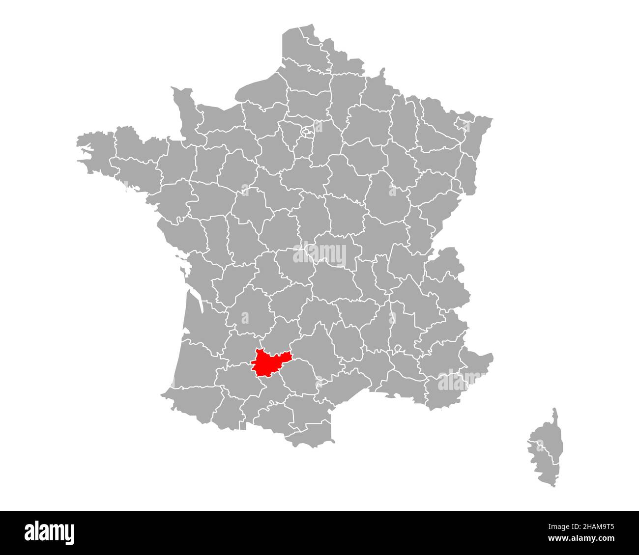 Map of Tarn-et-Garonne in France Stock Photo - Alamy