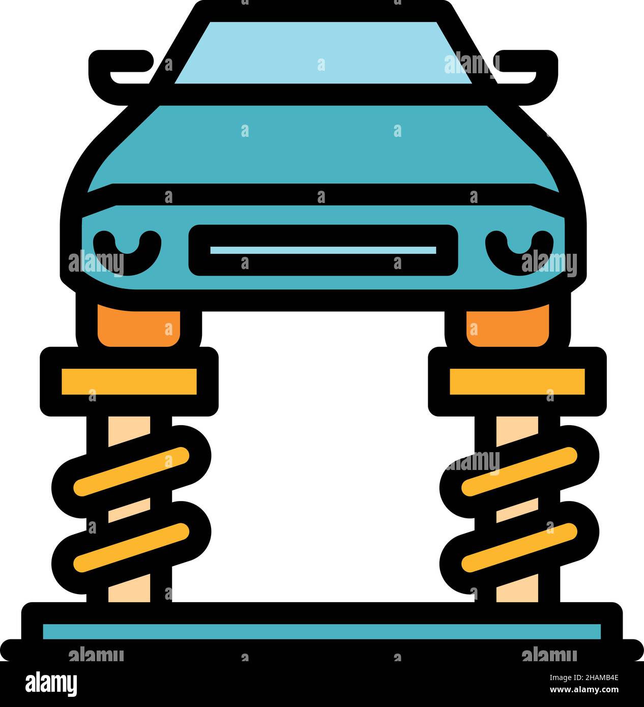 Car lift machine icon. Outline car lift machine vector icon color flat ...