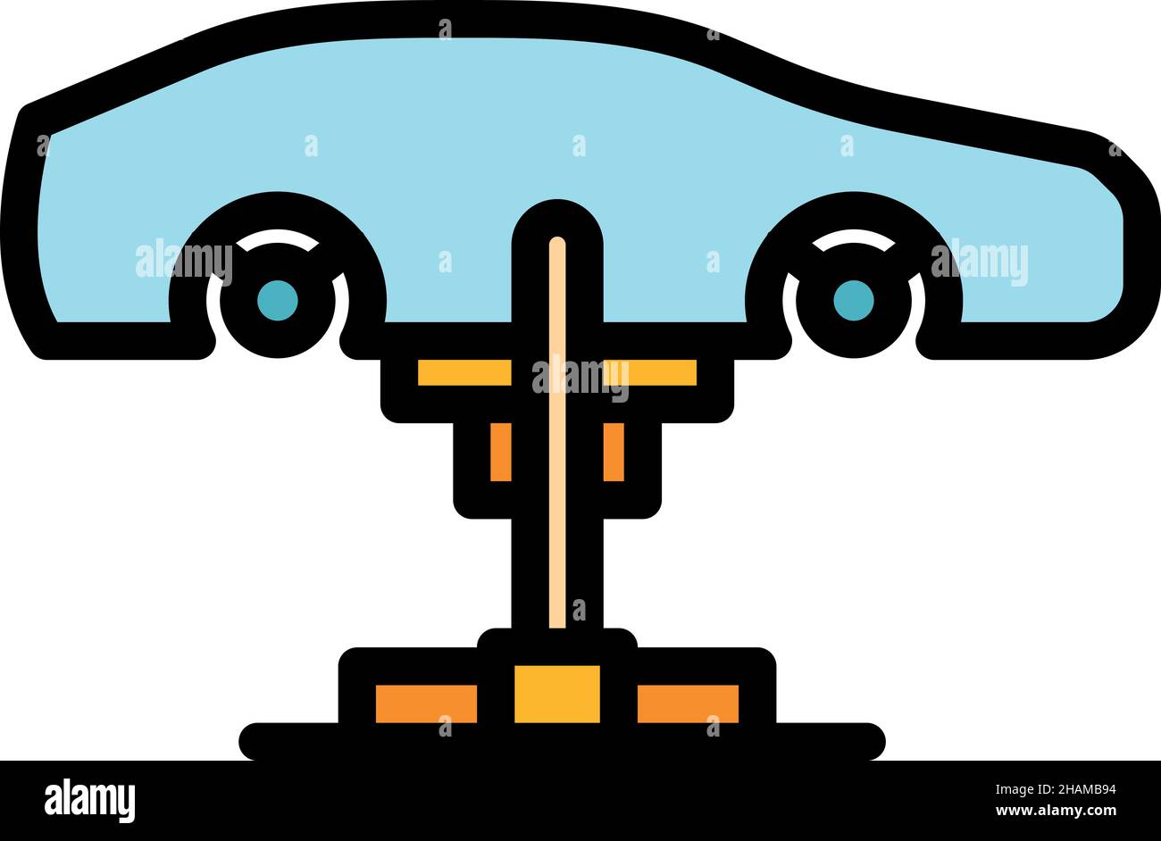 Road lift car icon. Outline road lift car vector icon color flat ...