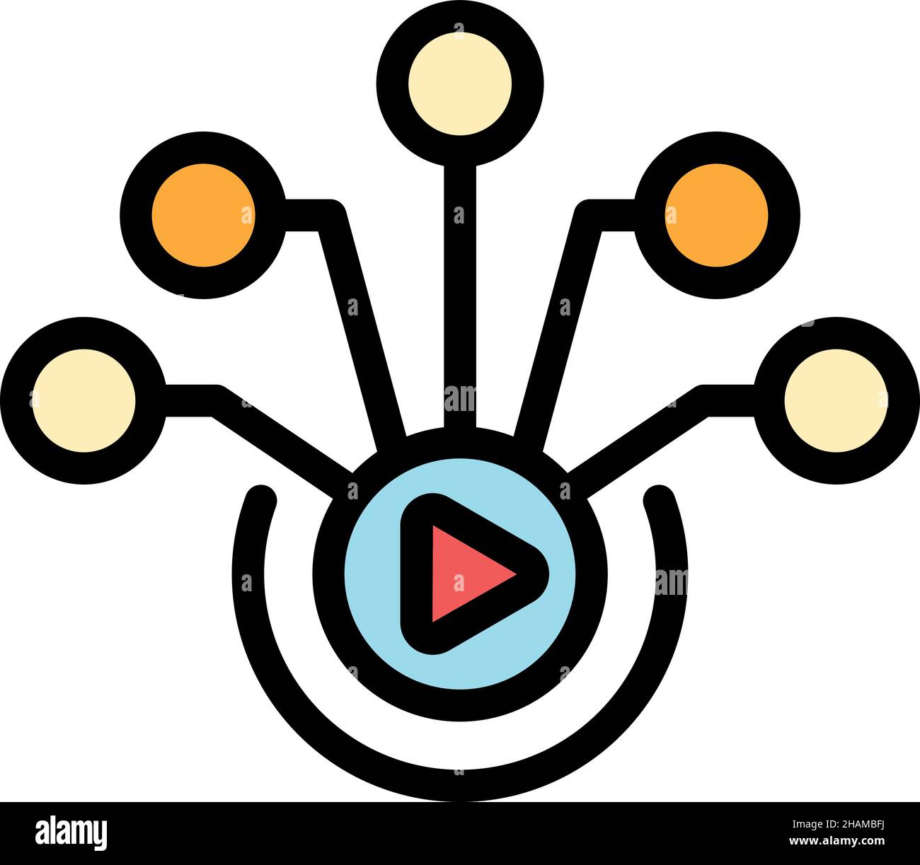 Movie roles icon. Outline movie roles vector icon color flat isolated ...