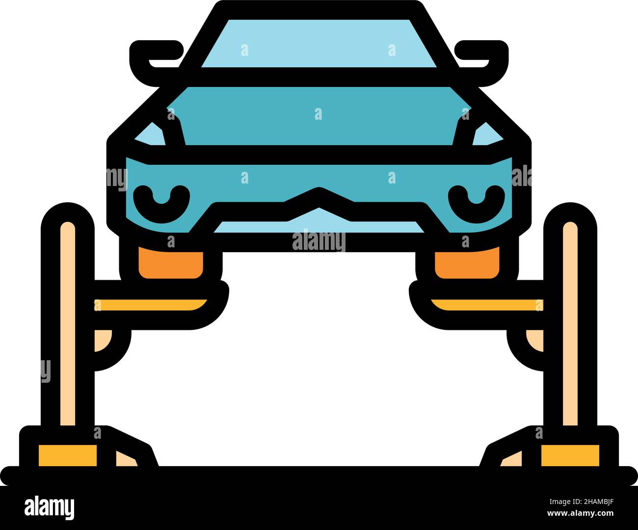 Mechanic car lift icon. Outline mechanic car lift vector icon color ...