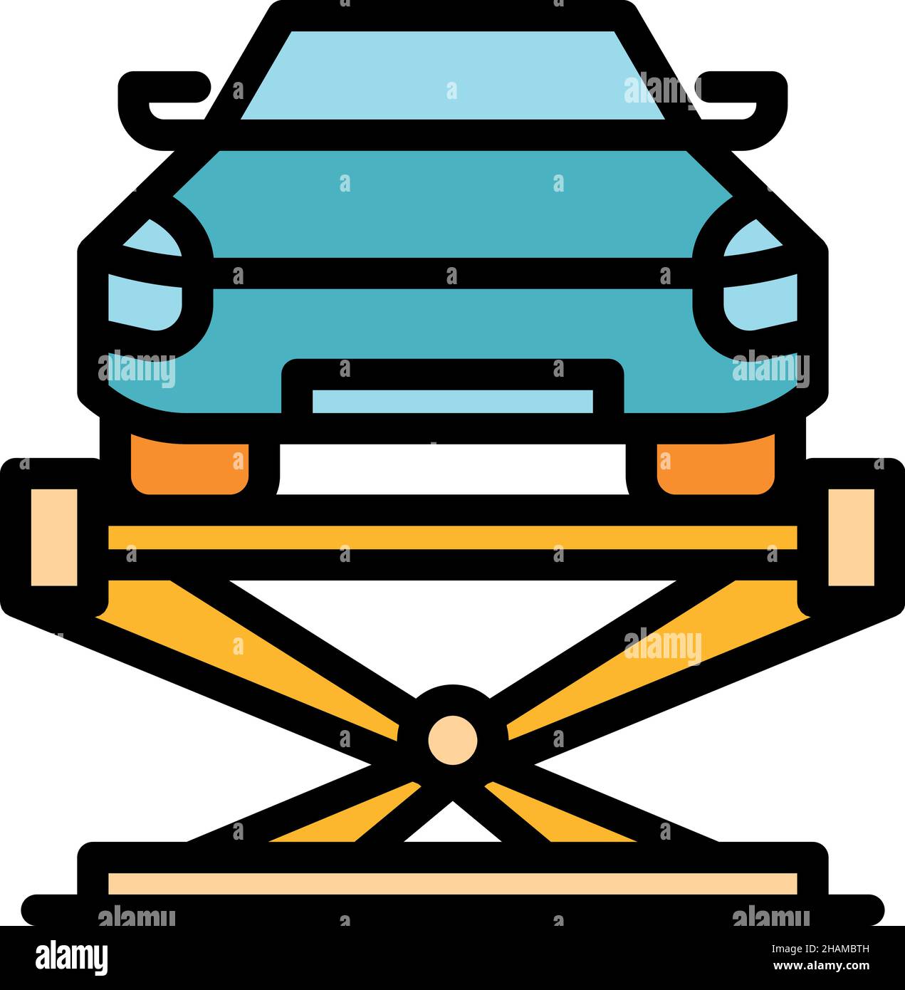 Car lift fixed icon. Outline car lift fixed vector icon color flat ...
