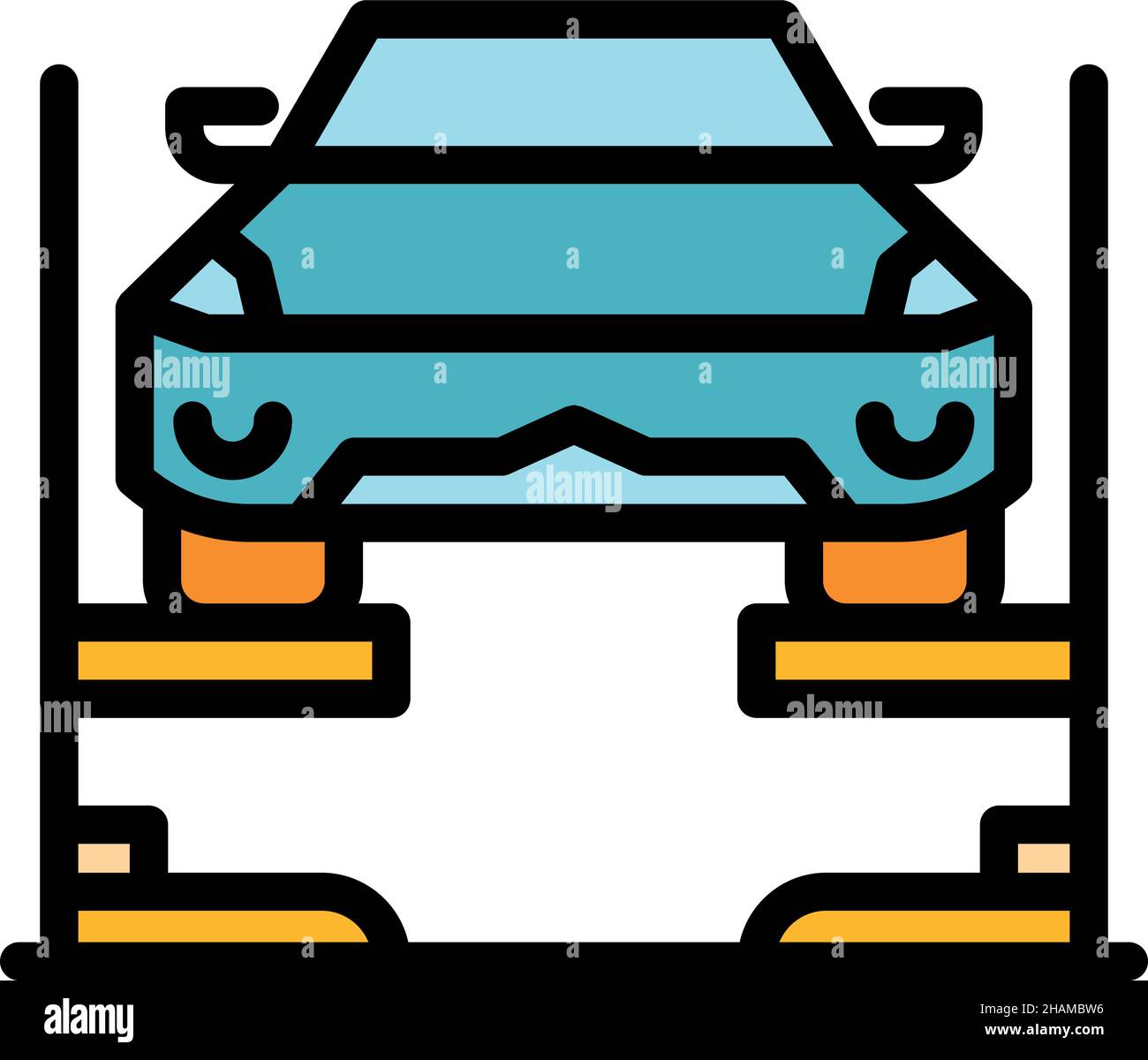 Auto service lift icon. Outline auto service lift vector icon color ...