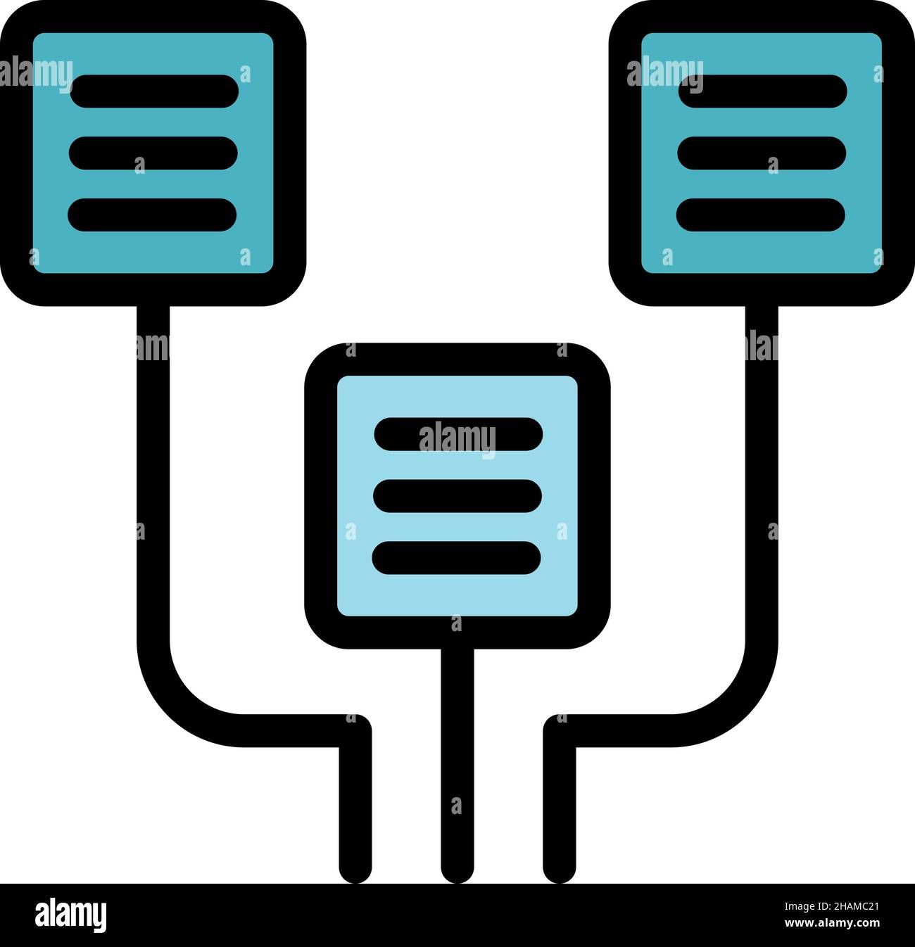 Scenario scheme icon. Outline scenario scheme vector icon color flat ...