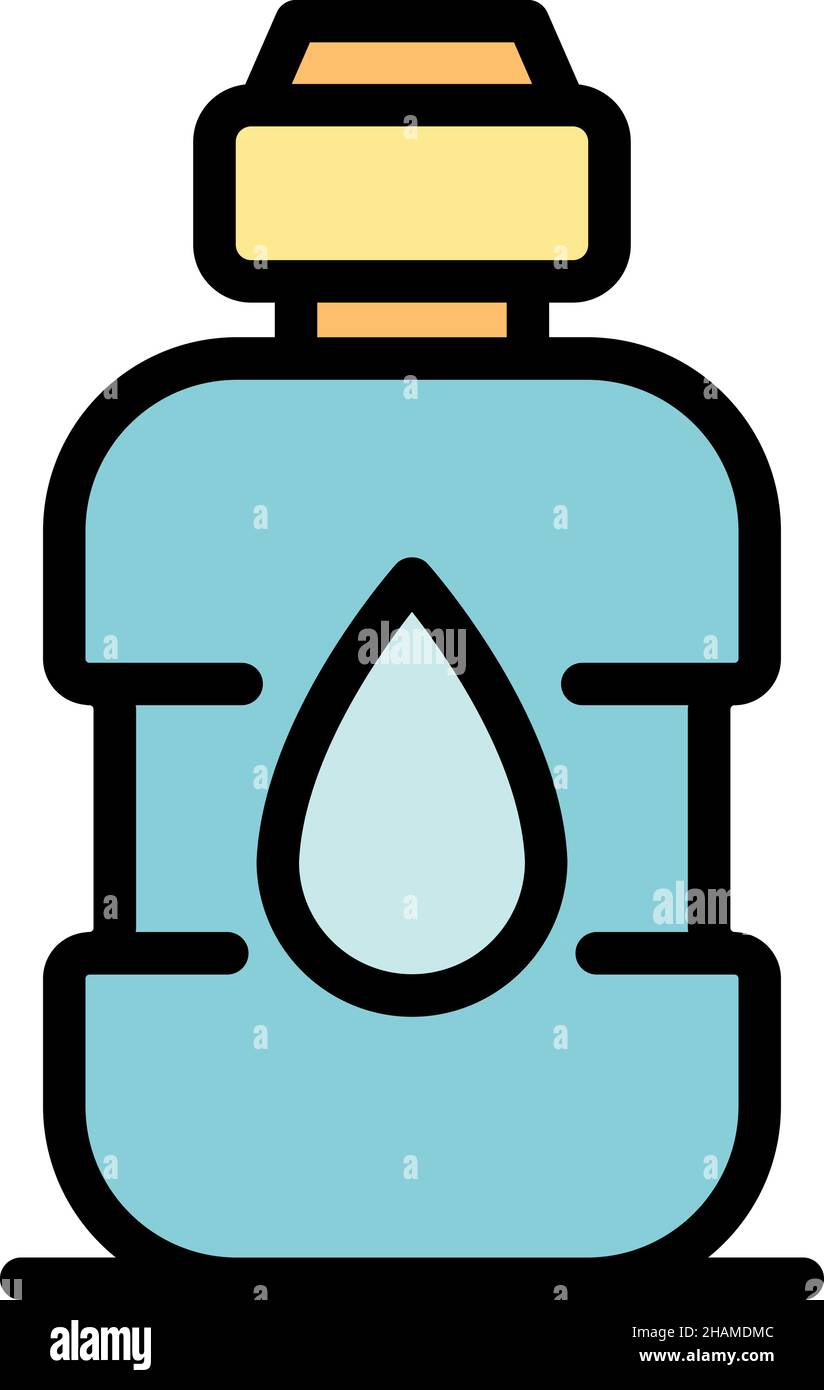 Bottle rinse icon. Outline bottle rinse vector icon color flat isolated ...