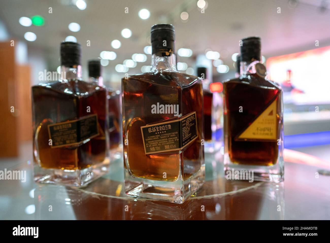 Wines of Changyu, sold and exhibited in the Changyu Museum Stock Photo ...