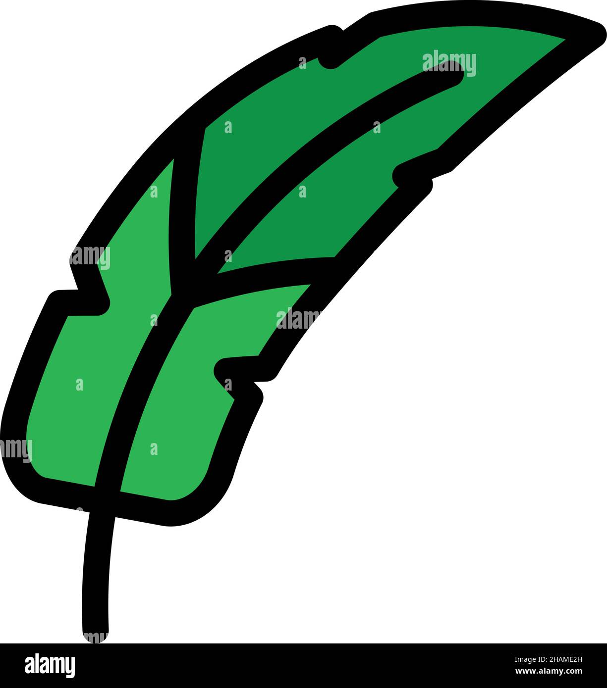 Boho feather icon. Outline boho feather vector icon color flat isolated ...