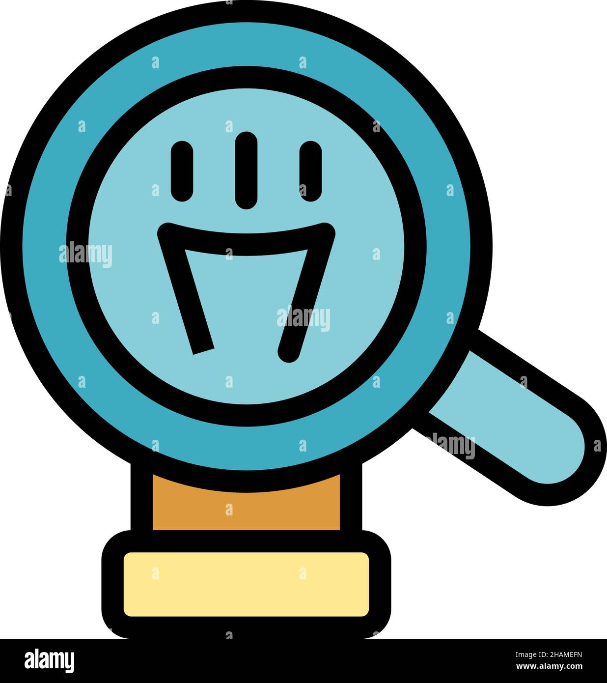 Magnifying idea icon. Outline magnifying idea vector icon color flat ...
