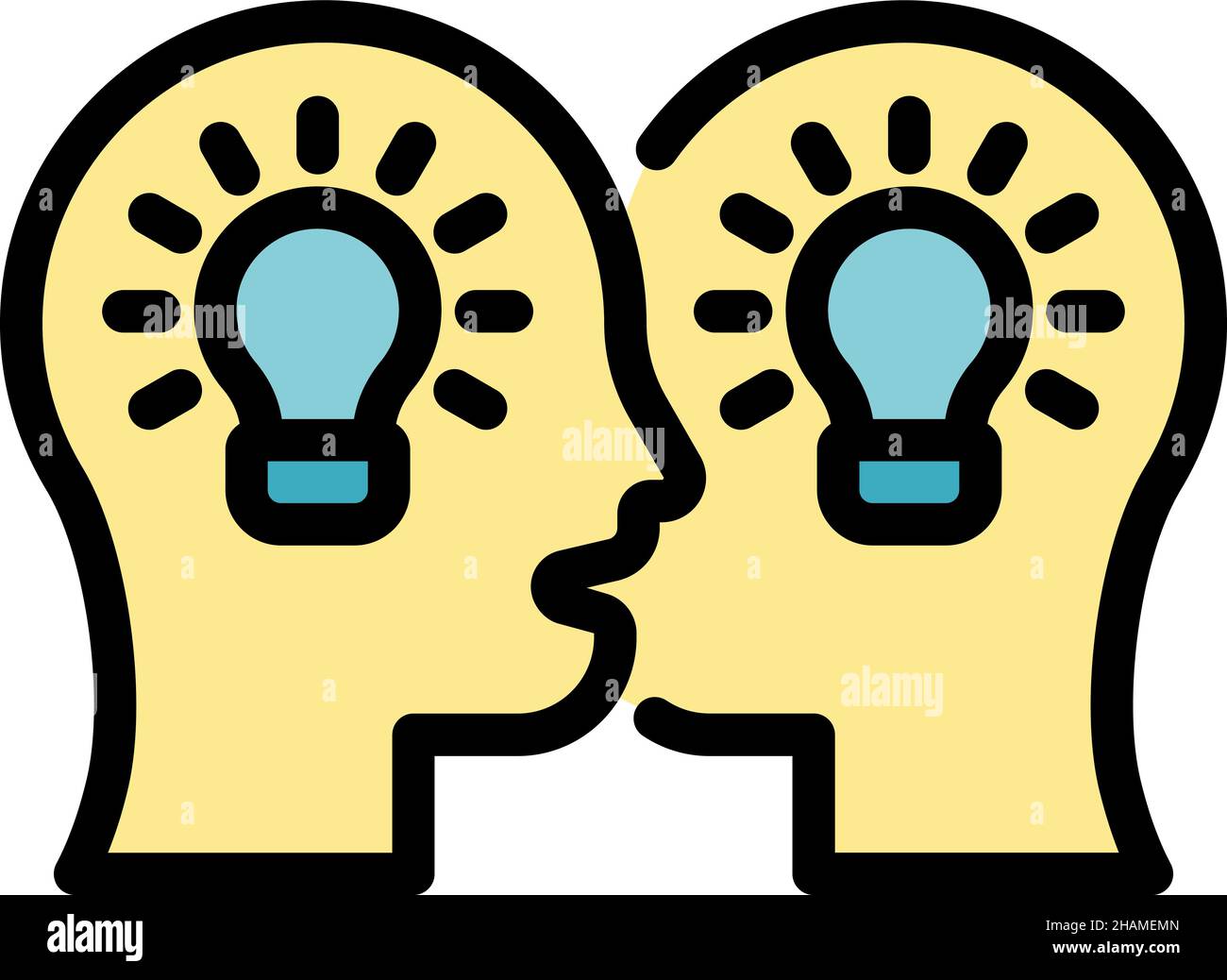 Creative minds icon. Outline creative minds vector icon color flat ...